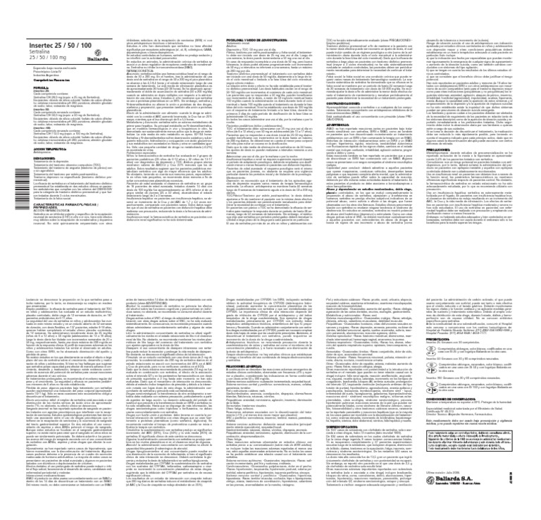 Insert Prospecto | PDF | Inhibidor selectivo de la recaptación de ...