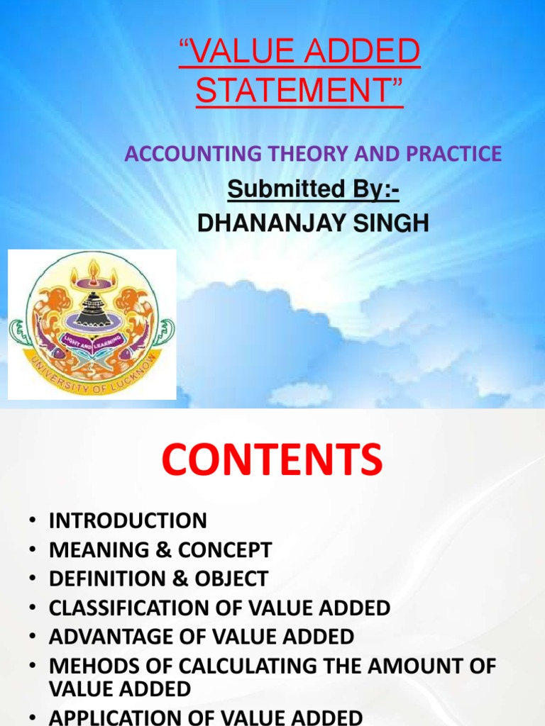 Value Added Statement | PDF | Value Added | Revenue