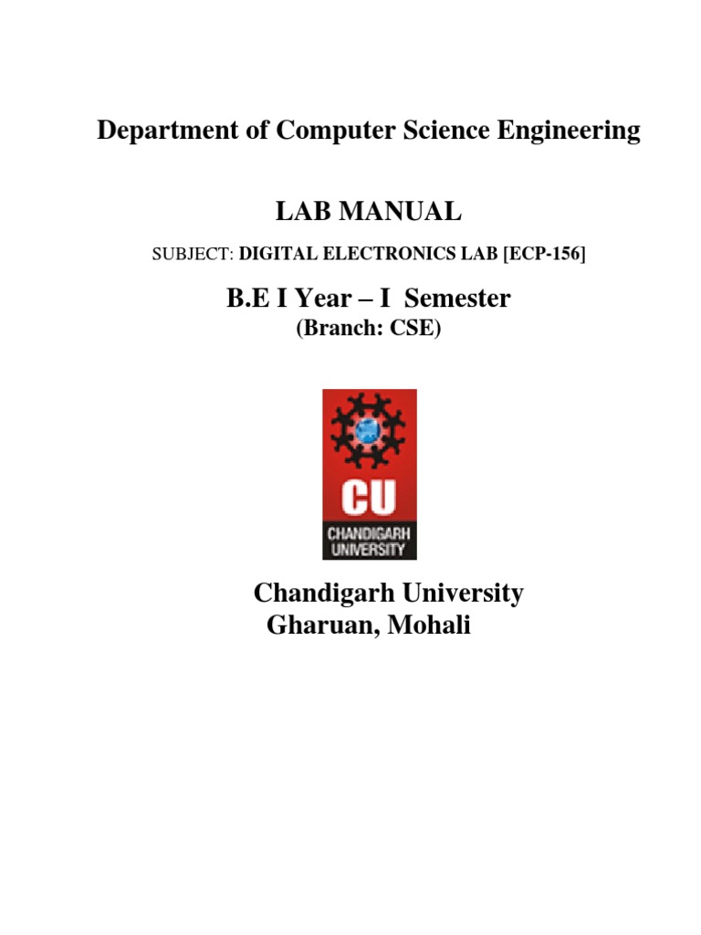 Digital Electronics Lab Manual CSE | PDF | Logic Gate | Electronic Circuits
