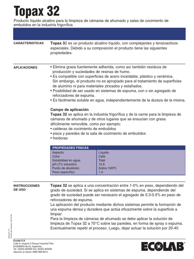 Topax 32 | PDF | Agua | Química