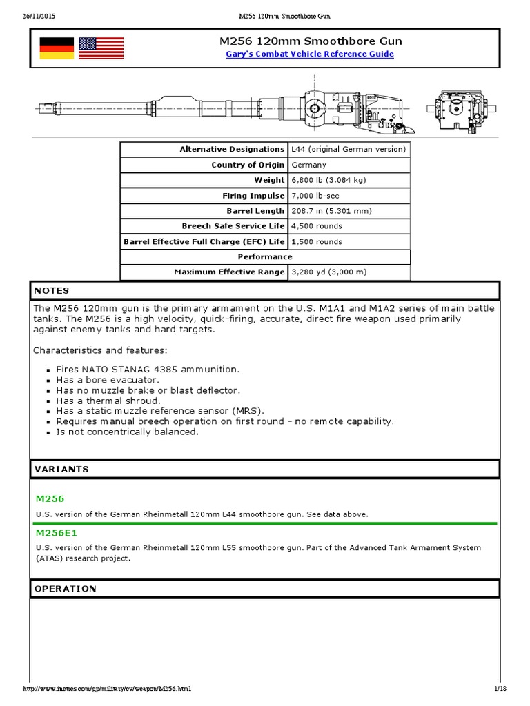 M256 120mm Smoothbore Gun: Notes | PDF | Cartridge (Firearms) | Hazards