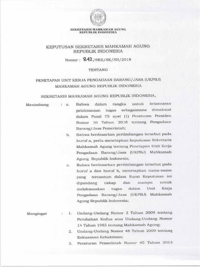 Contoh SK Ukpbj | PDF