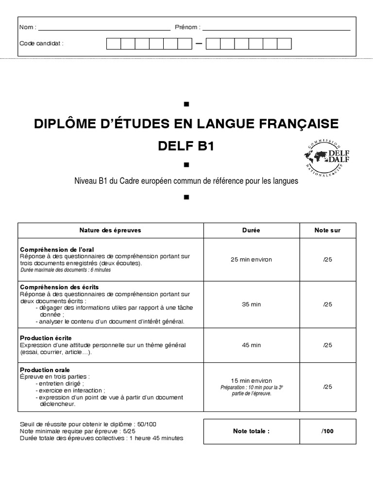 Exemple 2 Sujet Complet Delf b1 Tous Publics PDF | PDF | Business