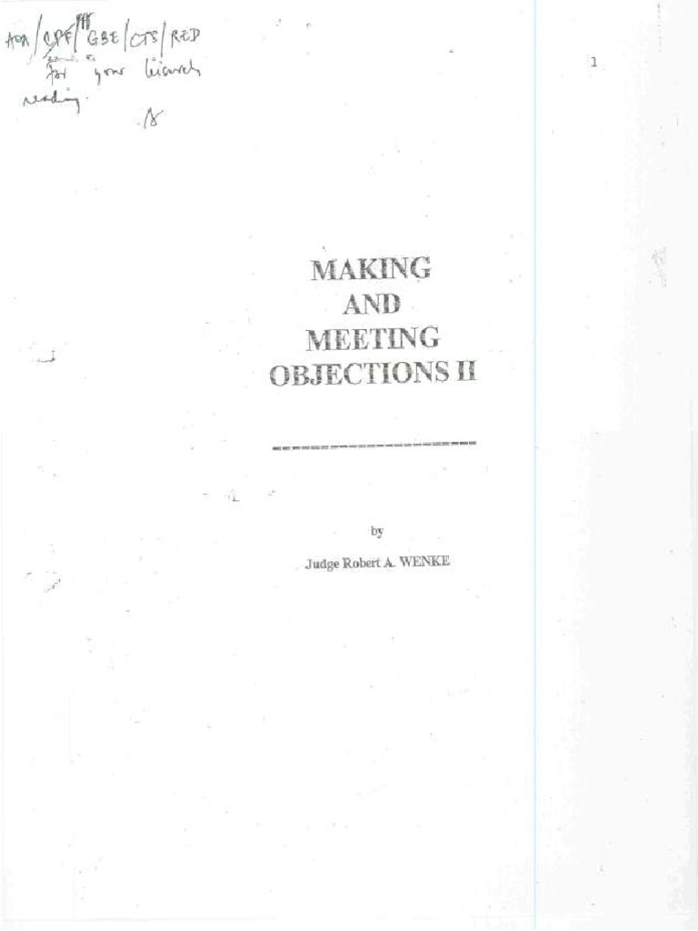 Making and Meeting Objections II (Small) PDF | PDF