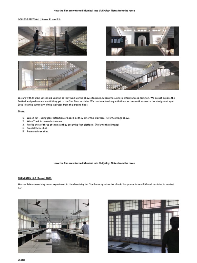 Gully Boy: Notes From The Recce | PDF | Leisure