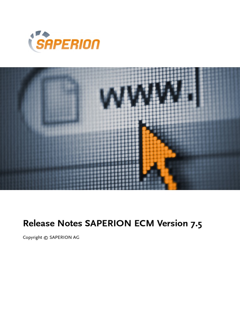 E SAPERION ReleaseNotes75 | PDF | Server (Computing) | Java ...