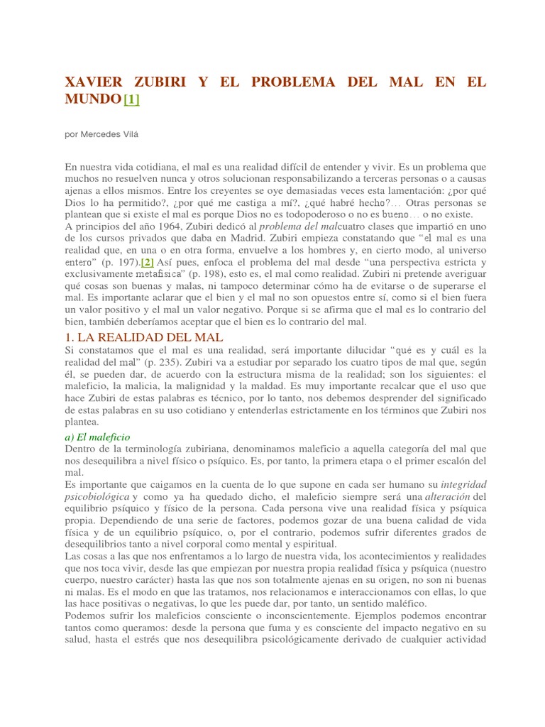 El Problema Del Mal en El Mundo | PDF | Mal | Realidad