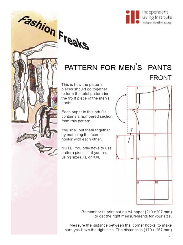 Pattern FOR MEN S Pants: Front | PDF