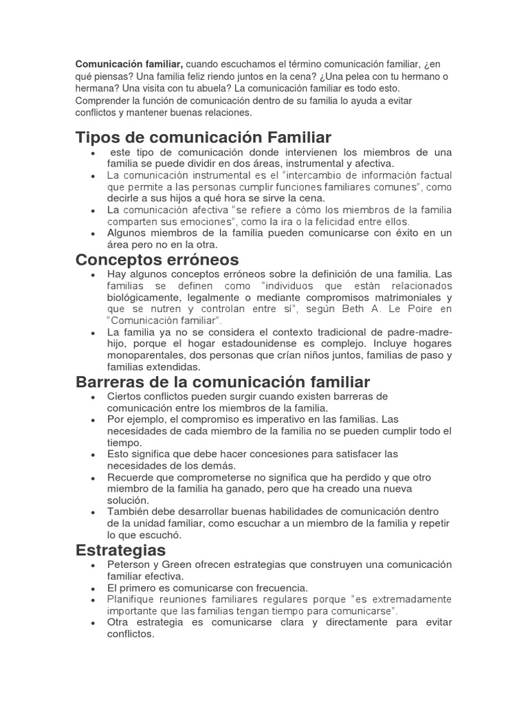 Comunicación Familiar | PDF | Familia | Comportamiento
