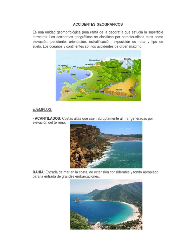 Tipos de Accidentes Geográficos Costero | PDF | lago | Río