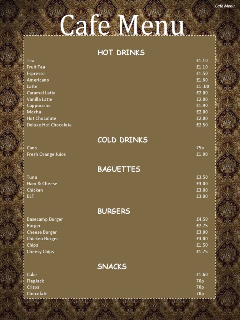 Cafe Menu OK | PDF
