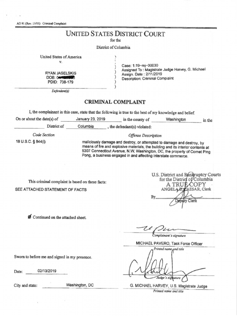 Jaselskis, Ryan - Complaint and Affidavit - Feb 2019 | PDF | Public Law ...
