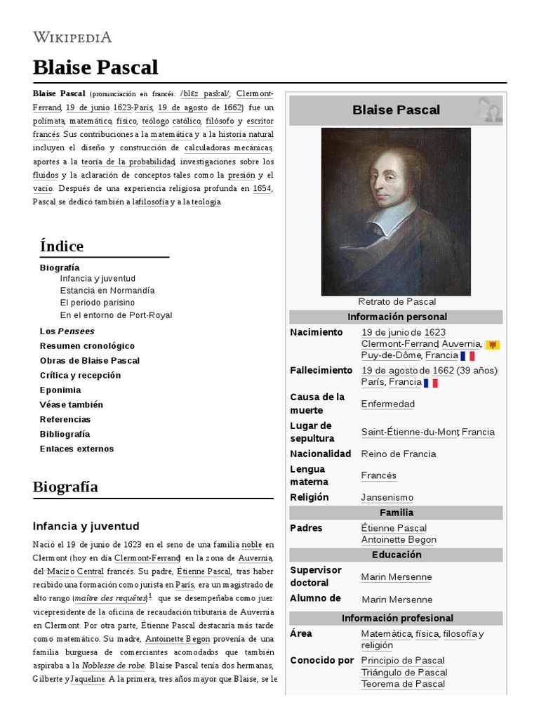 Blaise Pascal | PDF | Educación religiosa | Religión y creencia