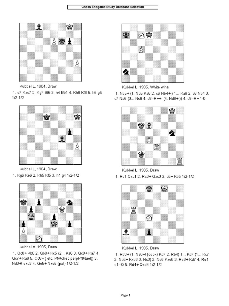 Selección de Estudios de Finales de Ajedrez | PDF | Ajedrez | Teoría del ajedrez
