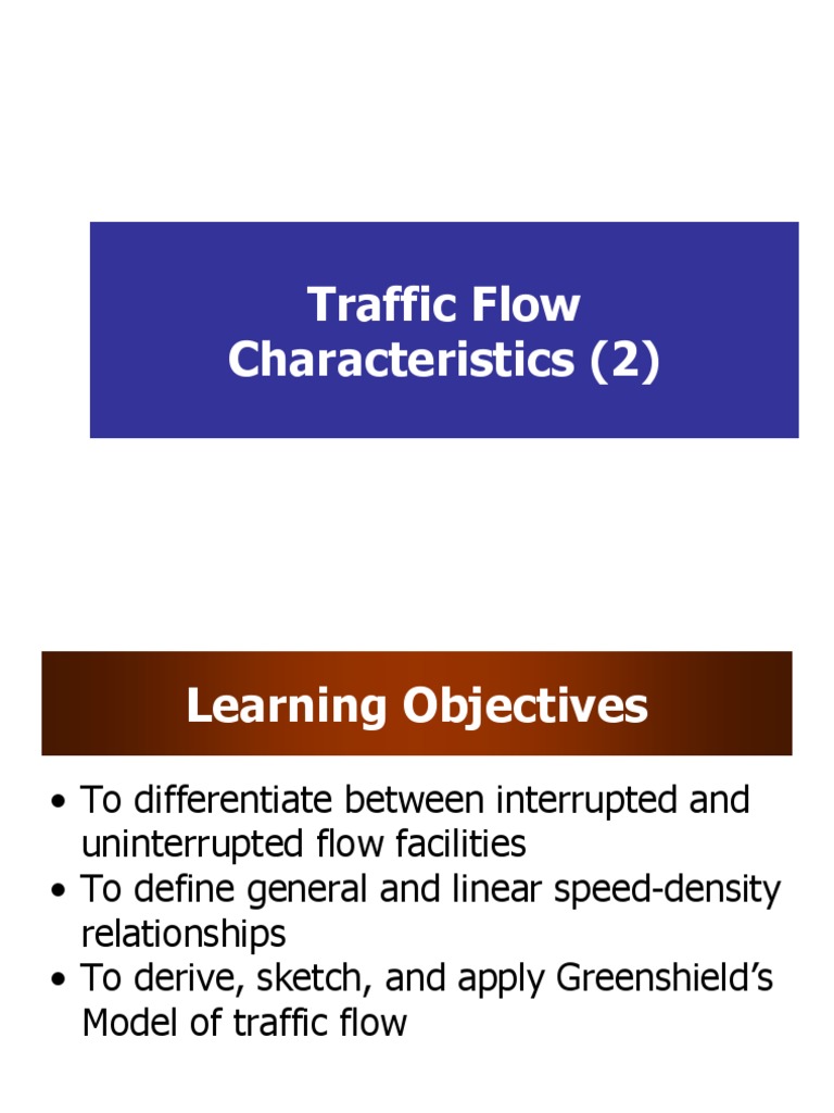Traffic Flow Characteristics and Models | PDF | Traffic | Road Safety