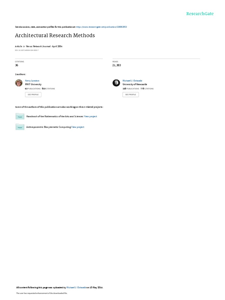 Architectural Research Methods | PDF | Quantitative Research ...