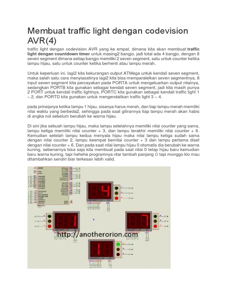 Membuat Traffic Light Dengan Codevision AVR | PDF