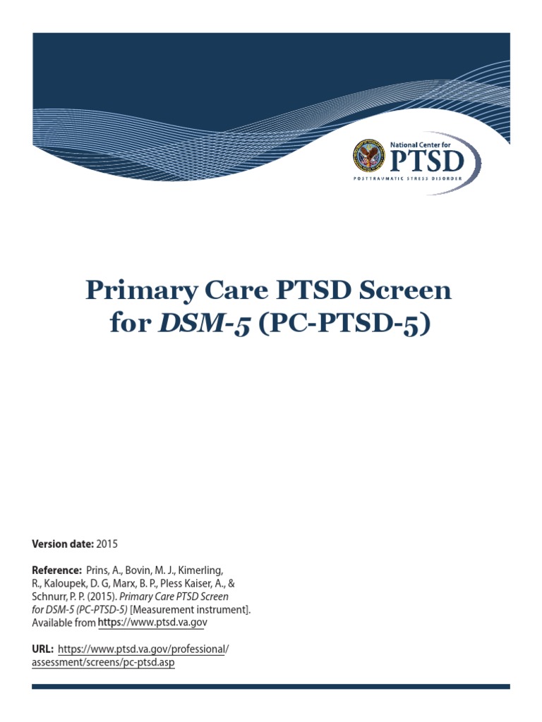 Primary Care PTSD Screen for DSM-5 | Posttraumatic Stress Disorder | Dsm 5