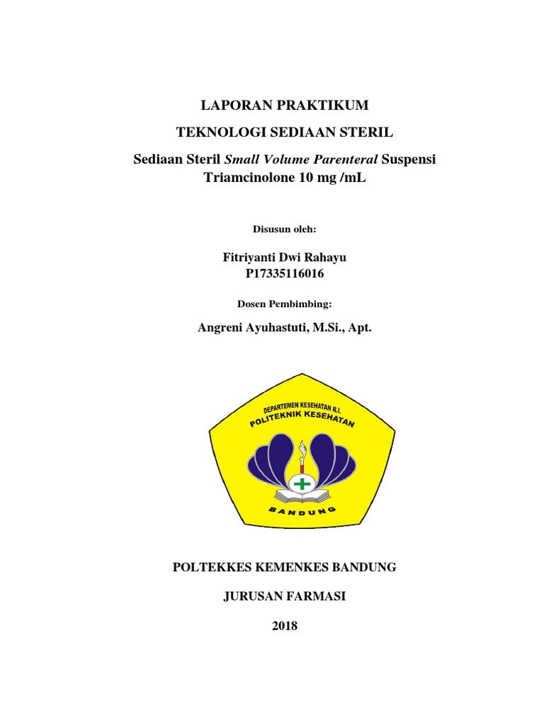 Revisi Laporan Praktikum Injeksi Suspensi Triamcinolone Acetonid | PDF