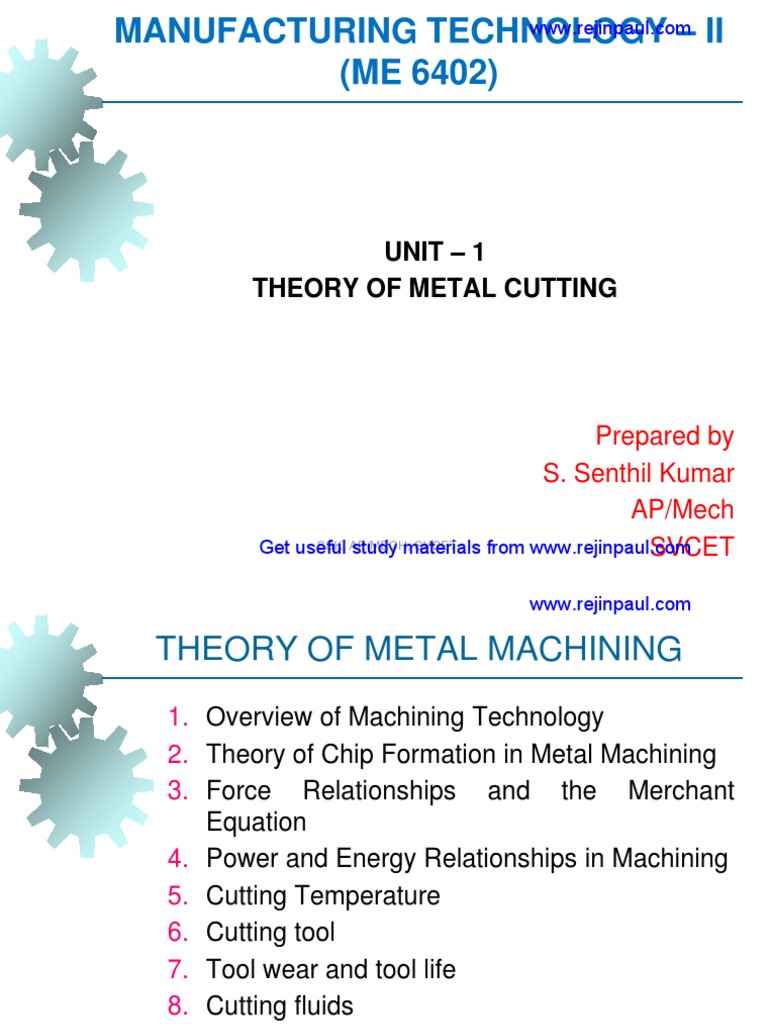 Theory of Metal Machining: A Fundamental Overview | PDF | Machining ...