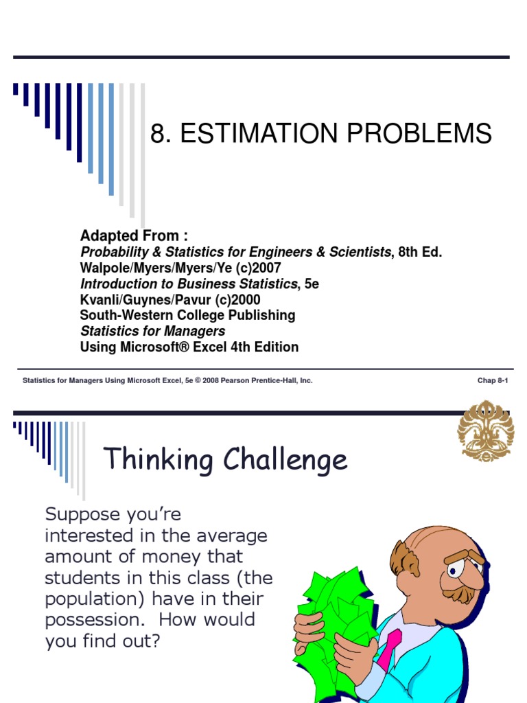 Estimation Problems: Adapted From | PDF | Confidence Interval | Estimator