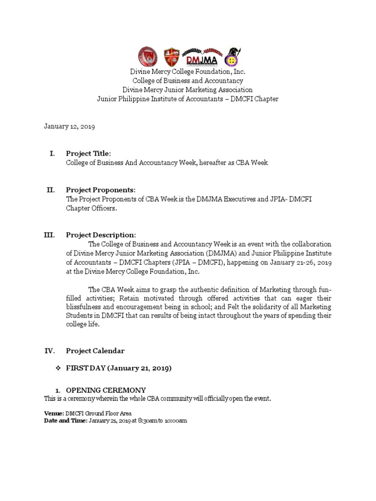 Project - Proposal Cba Week | PDF | Business