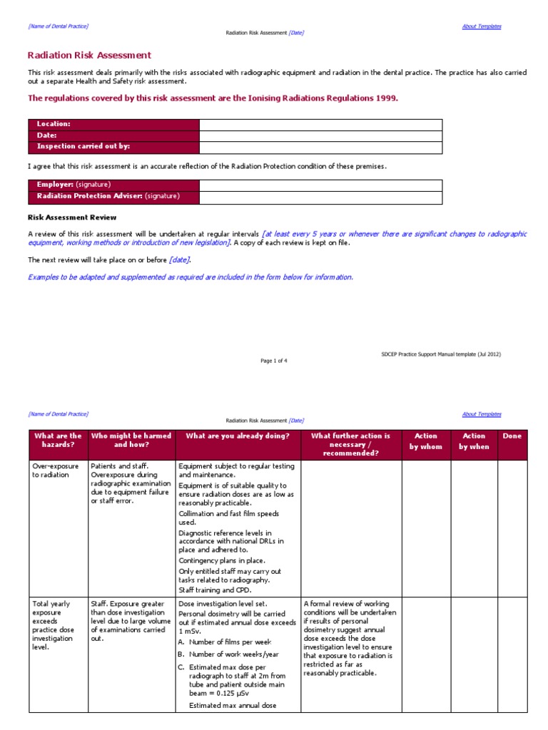 2F 5 Radiation Risk Assessment | PDF | Radiography | Risk Assessment