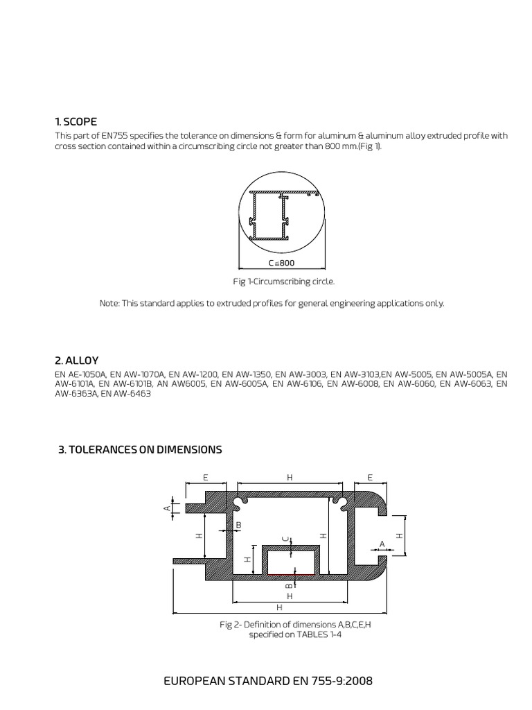 BS en 755-9-2008 | PDF | Engineering Tolerance | Extrusion