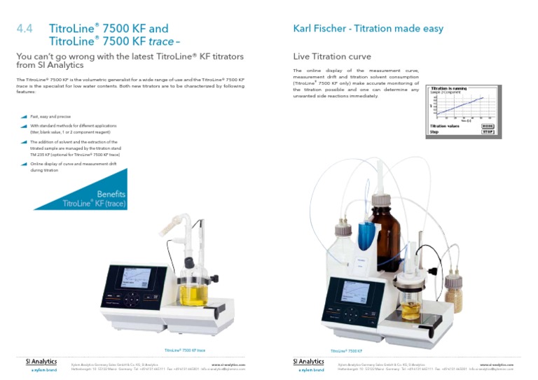 Titroline 7500 KF Flyer | PDF | Instrumental Analysis | Titration