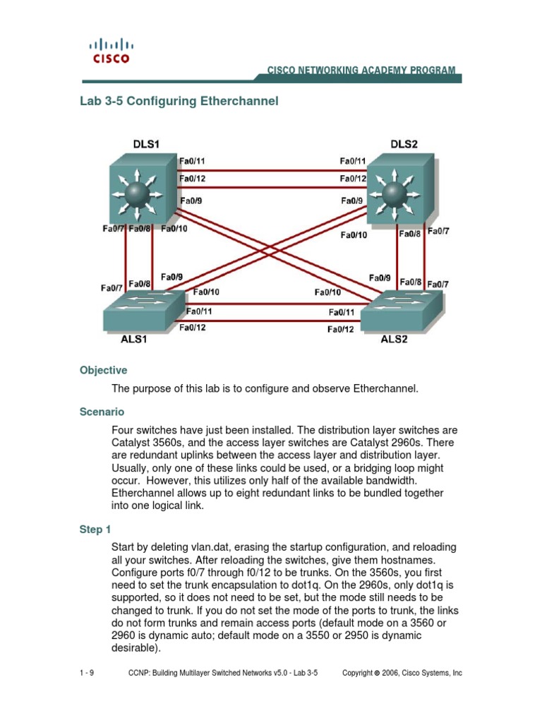 Configuring Etherchannel PDF | PDF | Ip Address | Internet Protocols