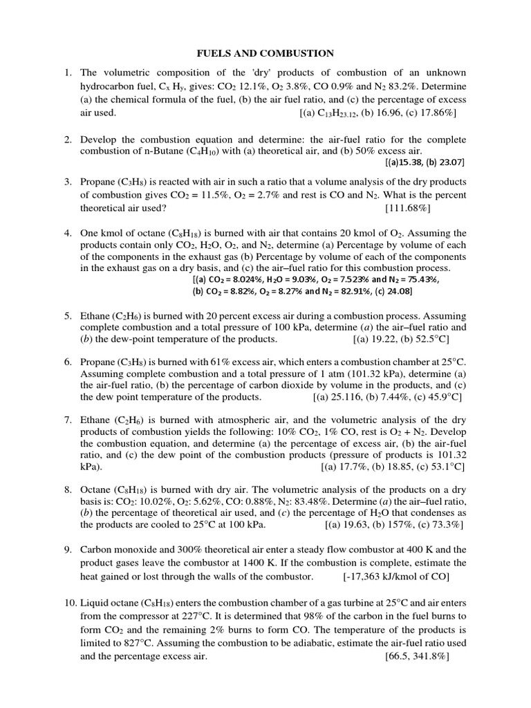 Tutorial Fuels and Combustion | PDF | Combustion | Propane