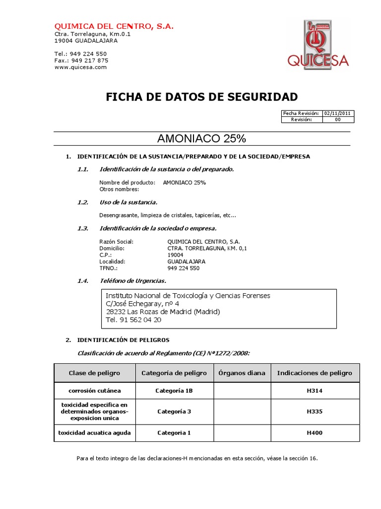 Guia Elash II | PDF | Amoníaco | Quemar