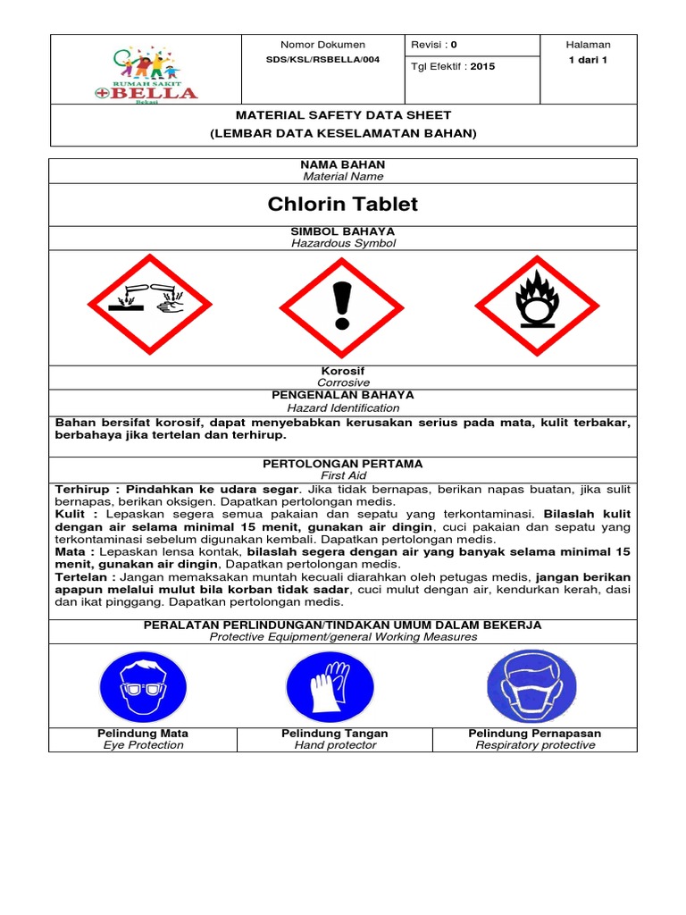 MSDS Chlorin Tablet | PDF