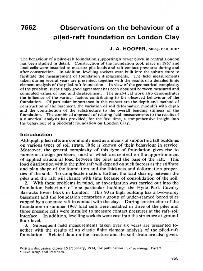 Hooper 1973 | PDF | Deep Foundation | Elasticity (Physics)