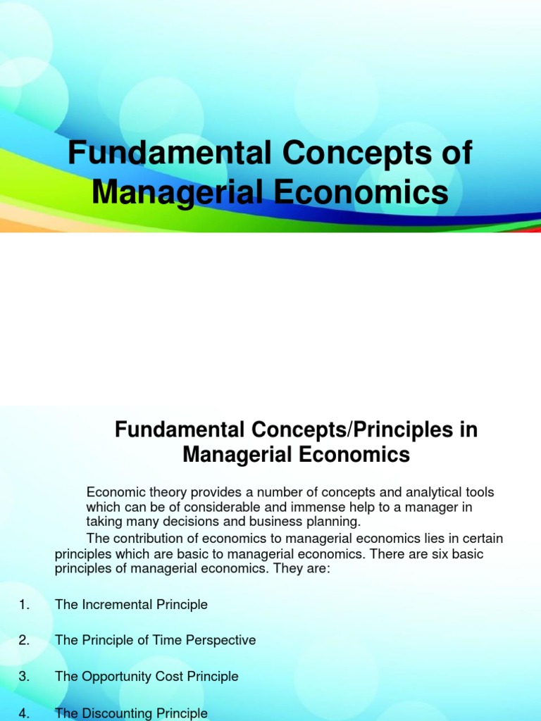 Six Key Principles of Managerial Economics: An Overview of Fundamental ...