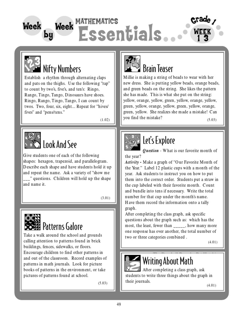 Essentials: Week by Week | PDF | Teaching Mathematics | Cognition