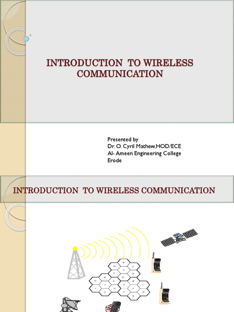 Wireless Communication Lecture Notes by Dr.O.Cyril Mathew, PHD., Al ...