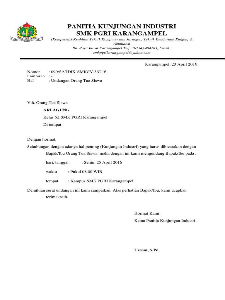 Contoh Surat Alinea Menggantung | PDF