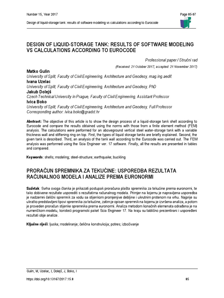 Design of Liquid-Storage Tank Results of Software PDF | PDF | Buckling ...