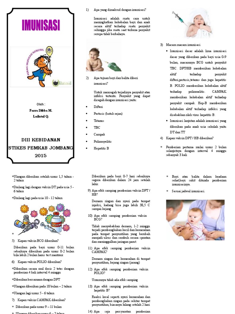 LEAFLET Imunisasi | PDF