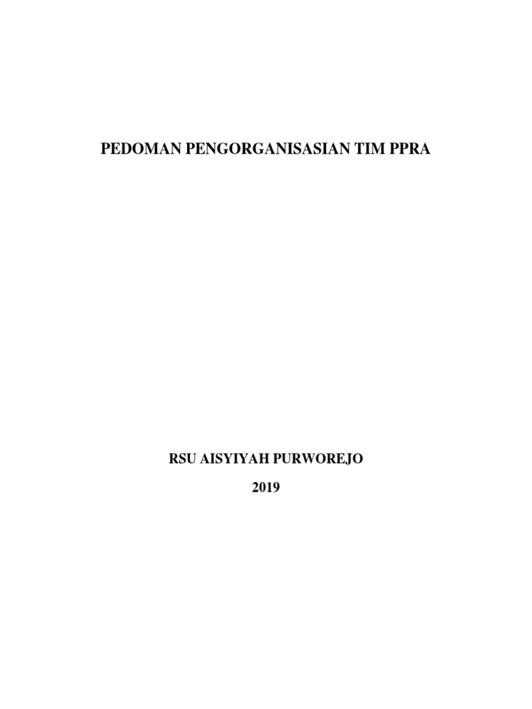 Pedoman Pengorganisasian Tim Ppra | PDF