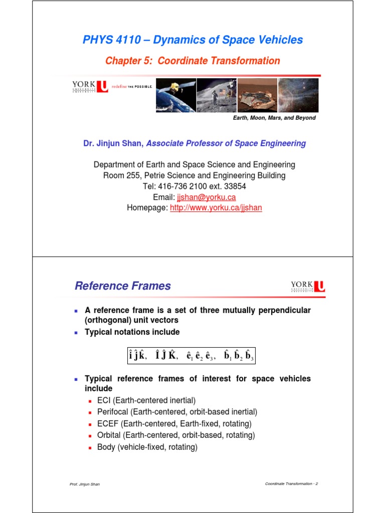Navigating Between Reference Frames: Transforming Position and Velocity ...
