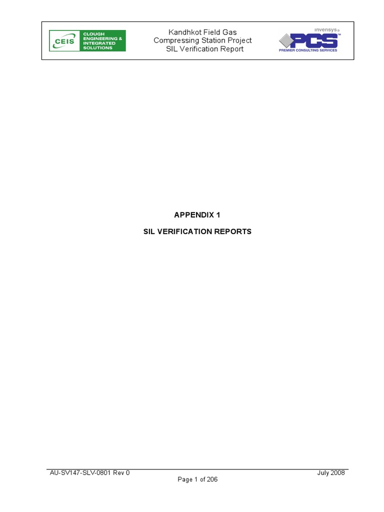 SIL Verification Report | PDF | Valve | Gases