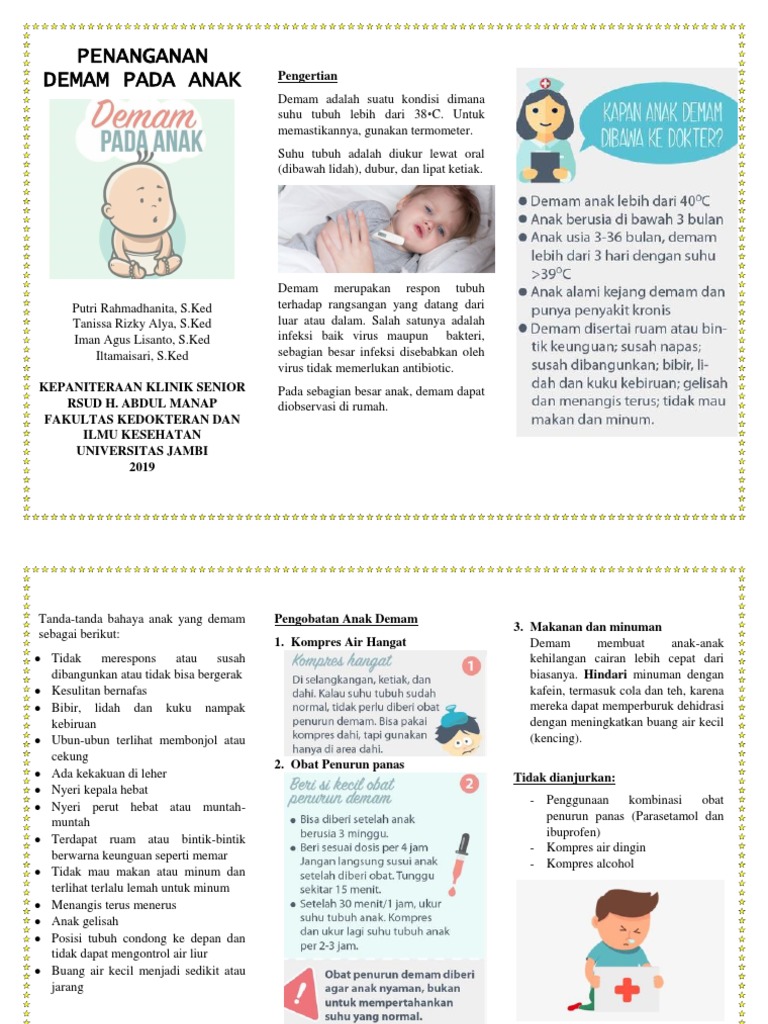 Leaflet Penyuluhan Penanganan Demam Pada Anak | PDF