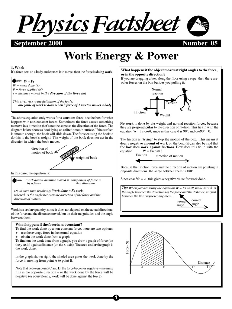 05-Work Energy and Forces PDF | PDF | Potential Energy | Force