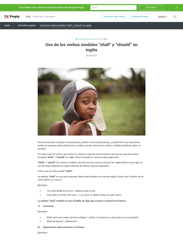 Uso de Los Verbos Modales "Shall" y "Should" en Inglésc | PDF | Idioma en Inglés | Verbo
