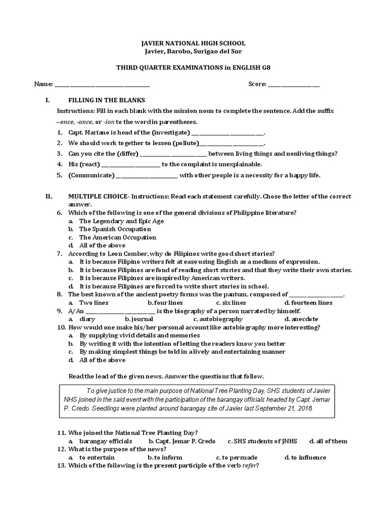 3rd Quarter Eng9 Tos | PDF | Linguistics | Semiotics