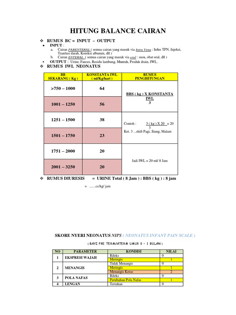 Penghitungan Iwl Neonatus | PDF