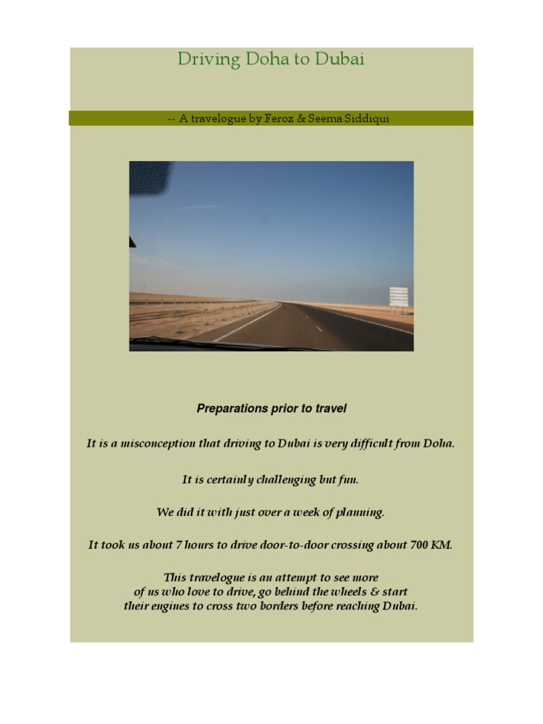 Doha to Dubai: Road Trip Guide | PDF | United Arab Emirates | Qatar