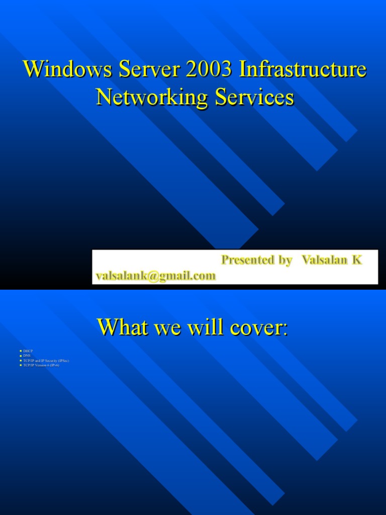 Windows Server 2003 Infrastructure Networking Services | PDF | Ip Address | Domain Name System
